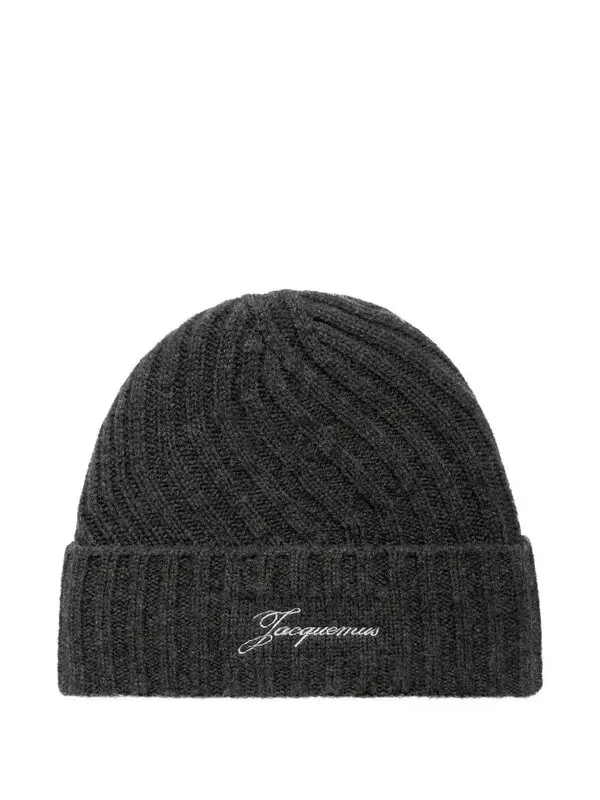 Jacquemus Ribbed Beanie - Grey