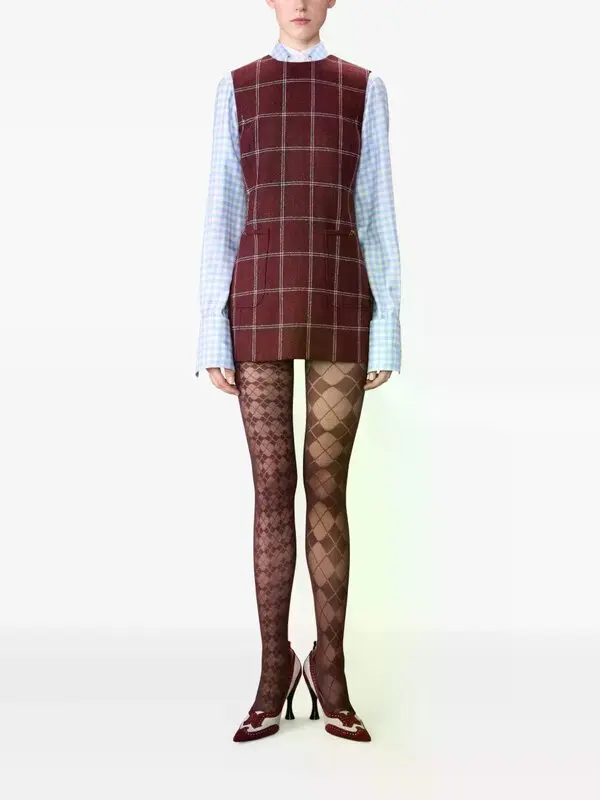 Thom Browne Windowpane Hunting Tweed Mini Dress