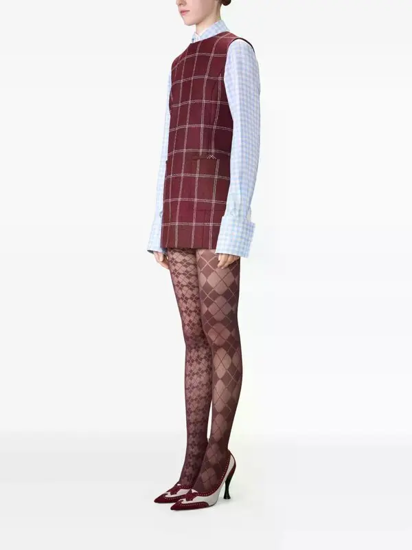 Thom Browne Windowpane Hunting Tweed Mini Dress