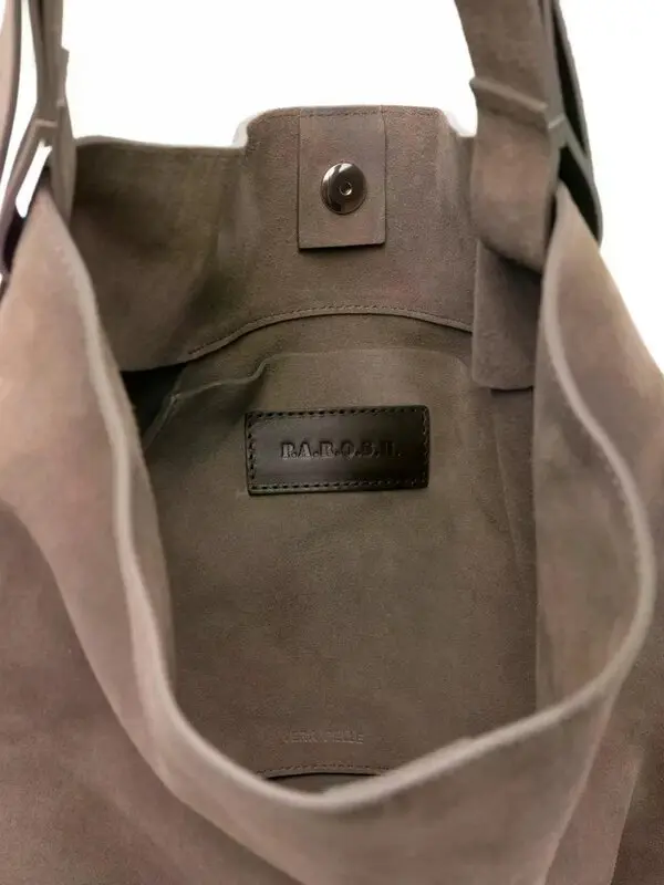 P.a.r.o.s.h Buckle-fastening Suede Shoulder Bag - Neutrals