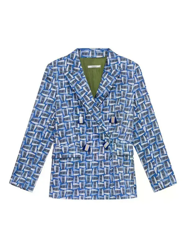 Malìparmi Geometric-print Double-breasted Blazer