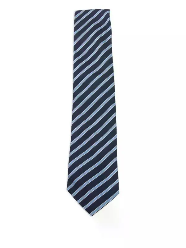 Zegna Striped Neck Tie - Blue