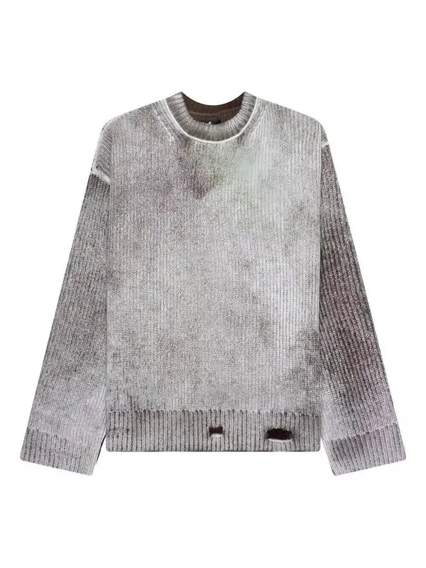REPRESENT Ribbed Crew-neck Sweater - Grey