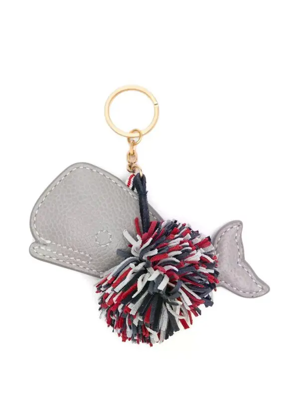 Thom Browne Whale-motif Keyring - Grey