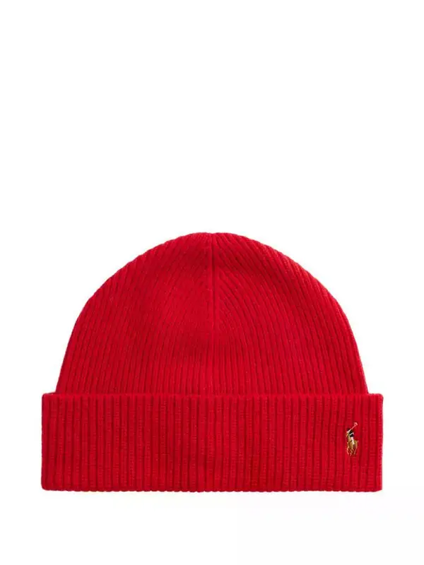 Ralph Lauren Signature Pony Wool-blend Beanie - Red