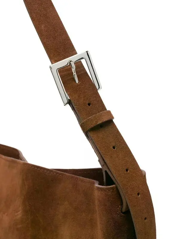 P.a.r.o.s.h Buckle-fastening Suede Shoulder Bag