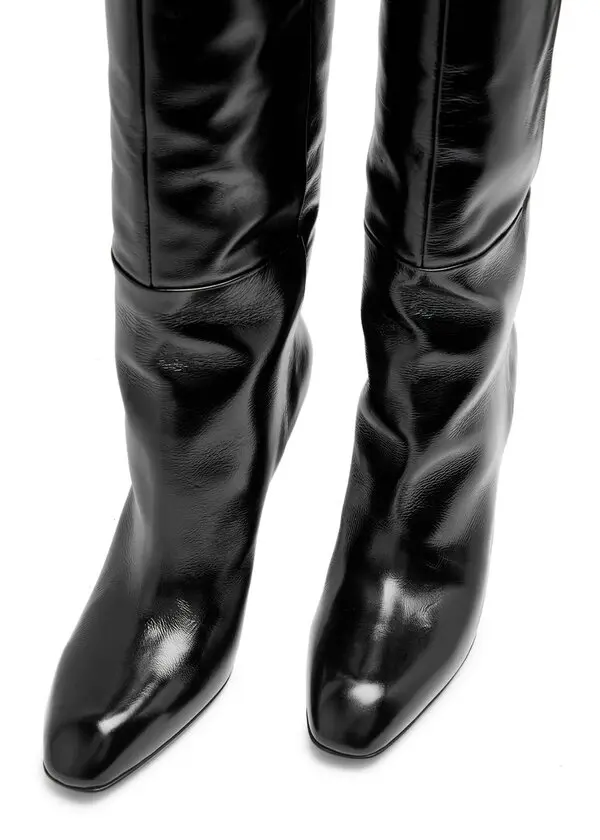 Khaite Over-the-knee Glossed Leather Boots