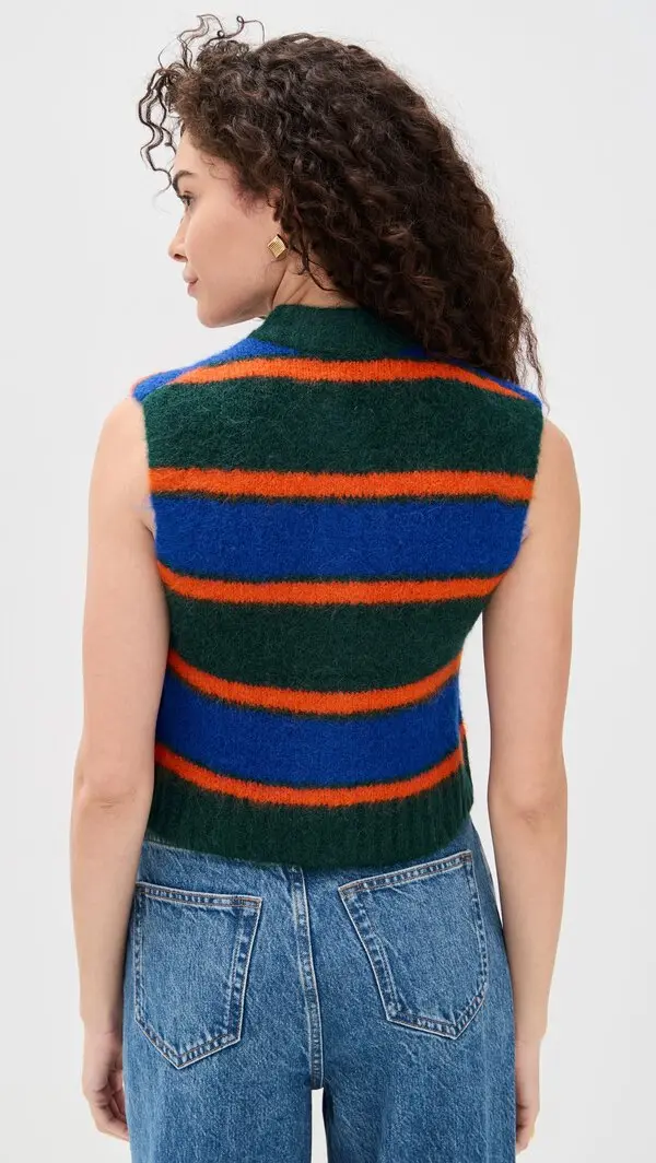 THE TINY BIG SISTER Striped Brushed Knit Vest