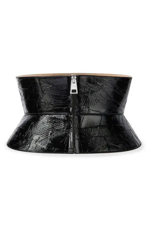Givenchy Tape Print Patent Leather Corset Belt