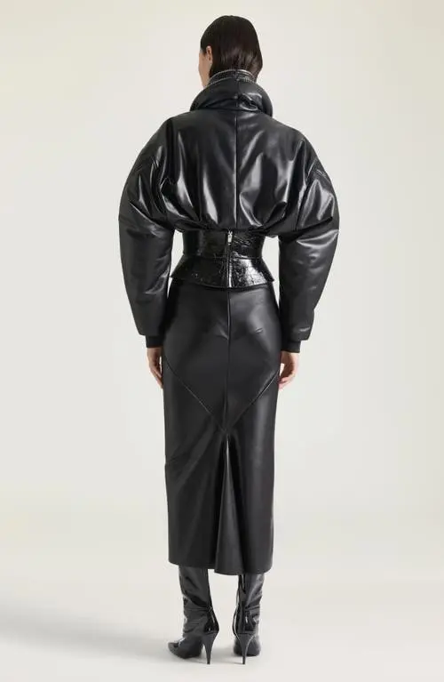 Givenchy Tape Print Patent Leather Corset Belt