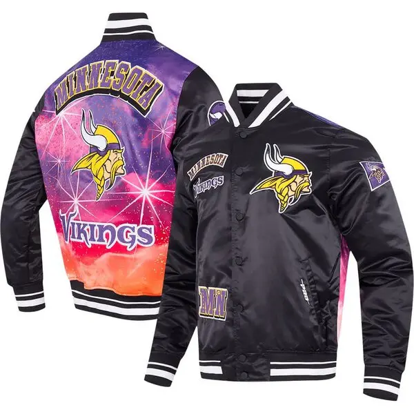 PRO STANDARD Minnesota Vikings Sublimated Satin Full-snap Jacket