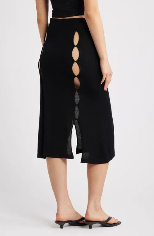 EMILY DAWN LONG River Wool Slit Skirt