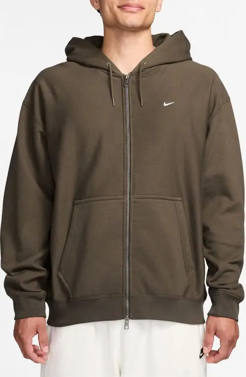 Nike Life Fleece Full-zip Hoodie - Dark Hazel/white