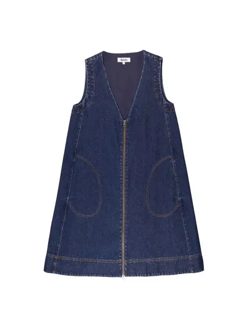 RO&ZO Sleeveless Denim Zip Front Mini Dress