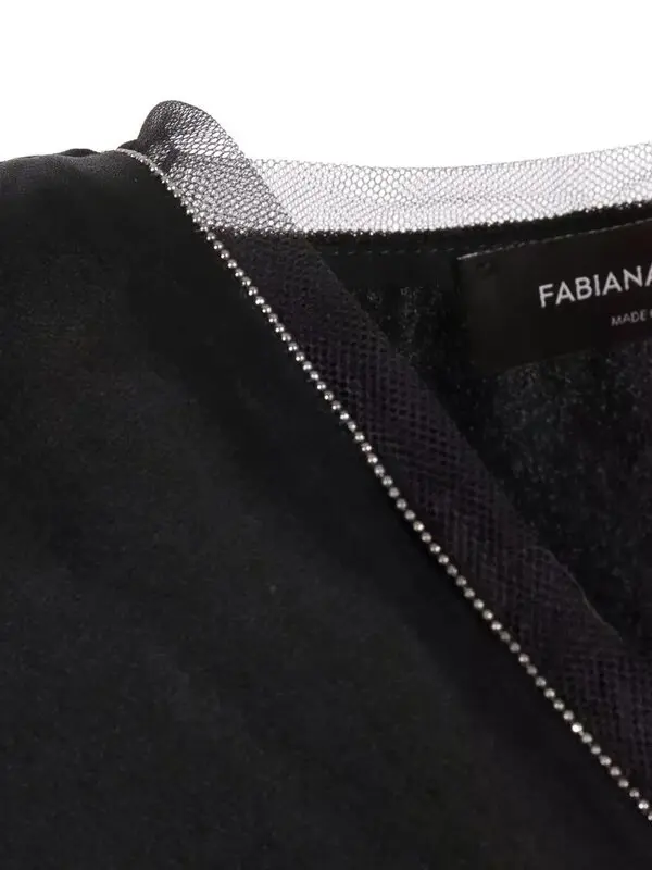 Fabiana Filippi Tulle-trimmed Satin Top