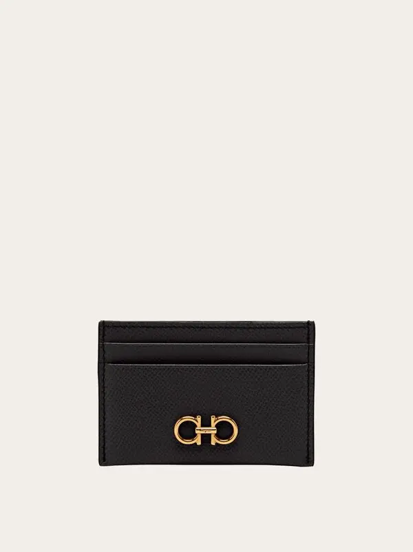 FERRAGAMO Gancini Card Holder - Black