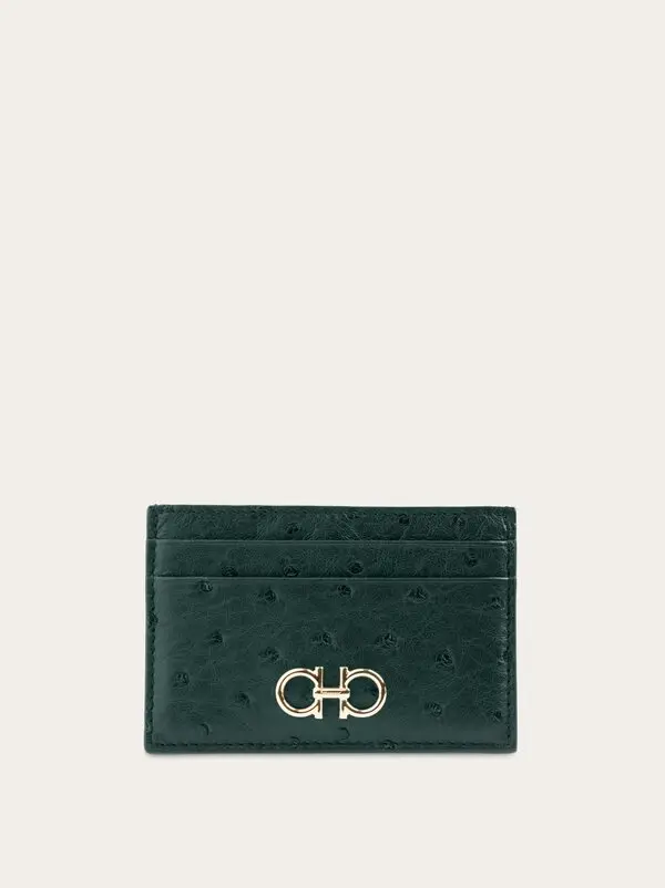 FERRAGAMO Gancini Card Holder - Green