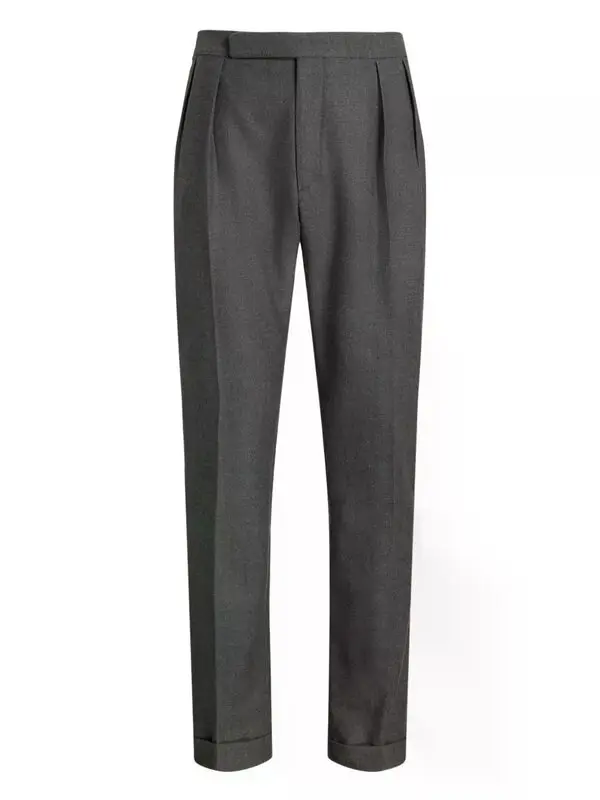 Ralph Lauren Purple Label Gregory Pleated Flannel Trousers