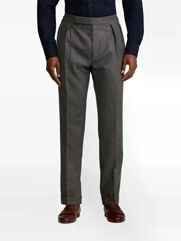 Ralph Lauren Purple Label Gregory Pleated Flannel Trousers
