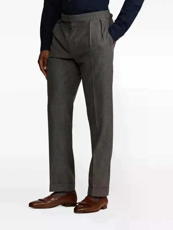 Ralph Lauren Purple Label Gregory Pleated Flannel Trousers