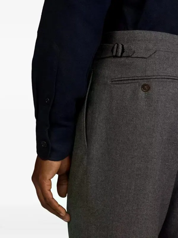 Ralph Lauren Purple Label Gregory Pleated Flannel Trousers