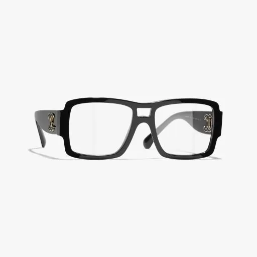 Chanel Pilot Eyeglasses - Black