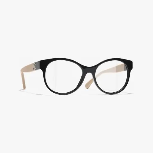 Chanel Pantos Eyeglasses - Black & Beige