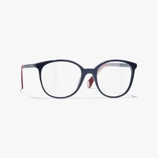 Chanel Pantos Eyeglasses - Navy Blue & Burgundy