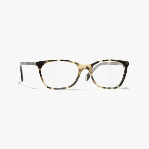 Chanel Rectangle Eyeglasses - Yellow Tortoise & Brown