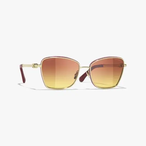 Chanel Cat Eye Sunglasses - Gold