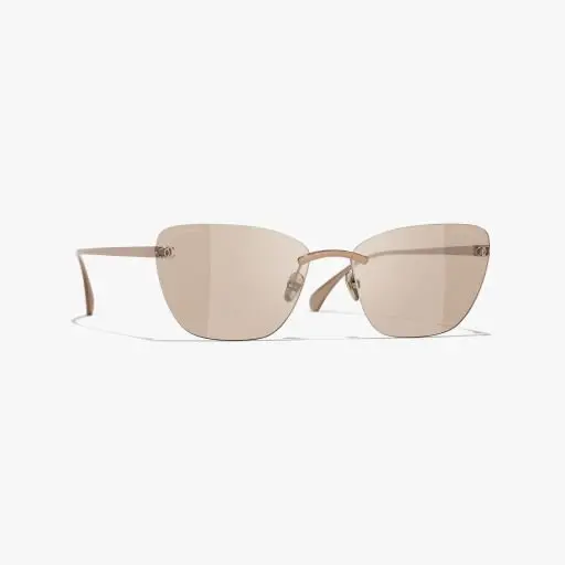 Chanel Cat Eye Sunglasses - Beige, Pink & Gold