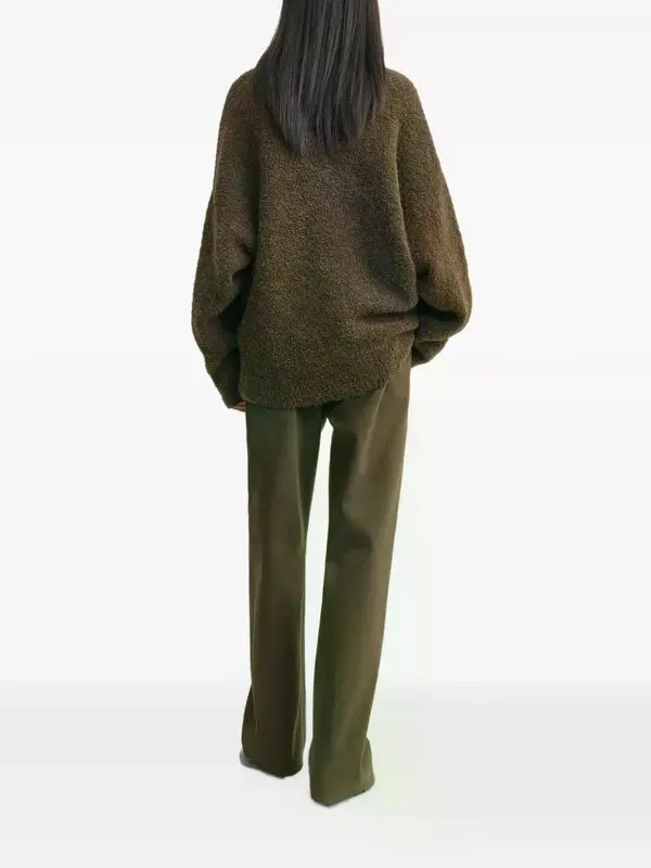 TOTEME High-neck Wool Sweater - Green