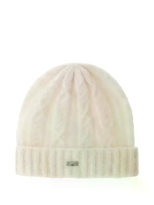 Herno Cable-knit Beanie - White