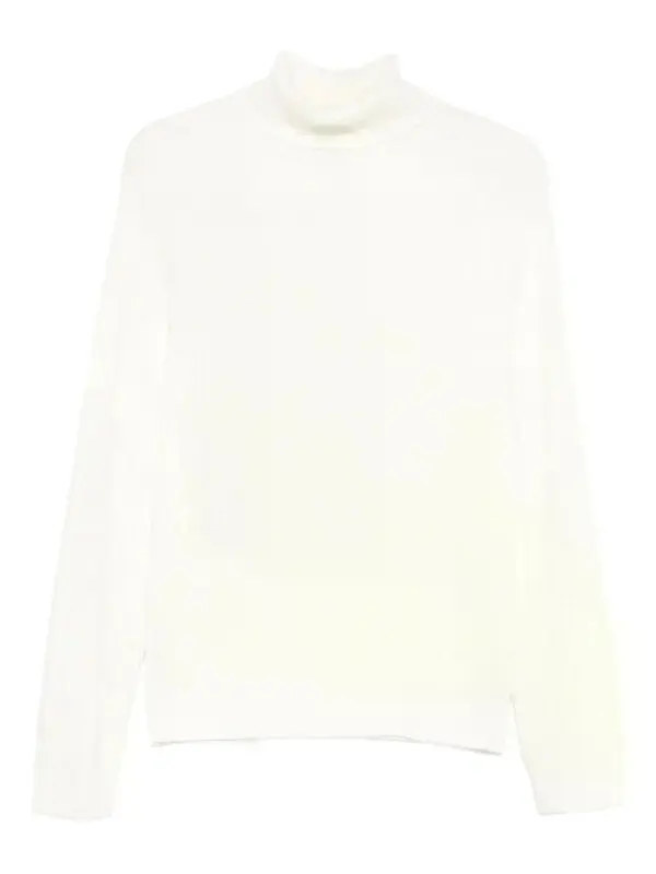 ZANONE Ribbed Turtleneck Virgin Wool Sweater - White