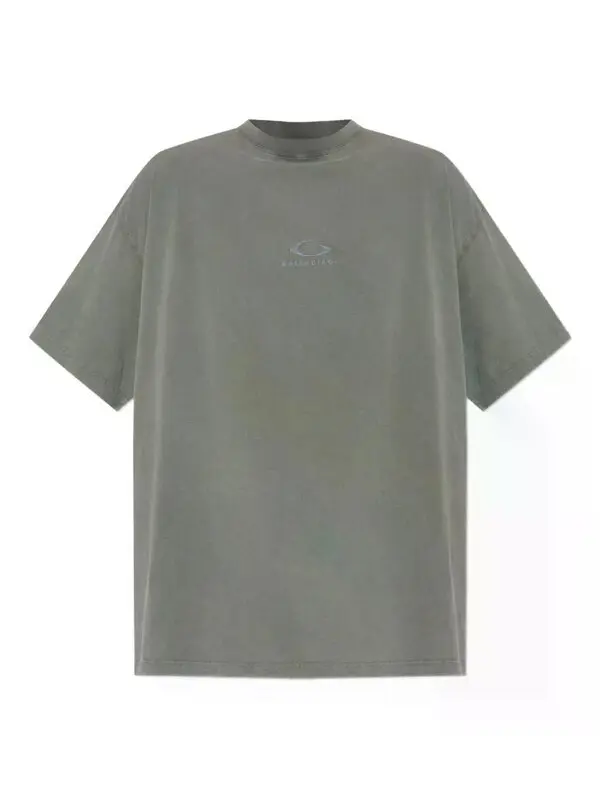 Balenciaga Logo-embroidered T-shirt - Grey