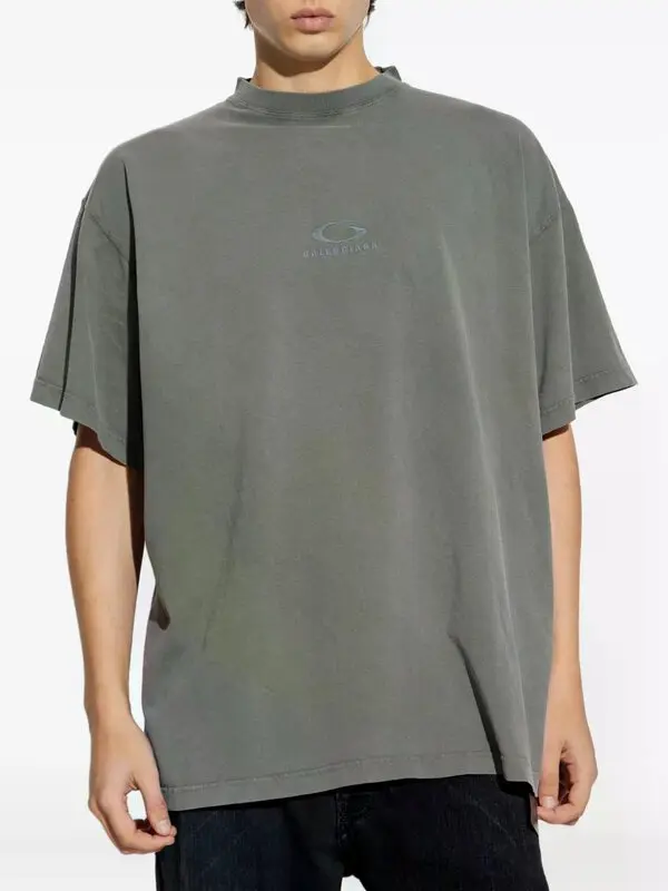 Balenciaga Logo-embroidered T-shirt - Grey