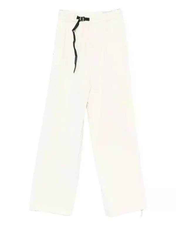 WHITE SAND Drawstring-waist Ribbed Pants - White
