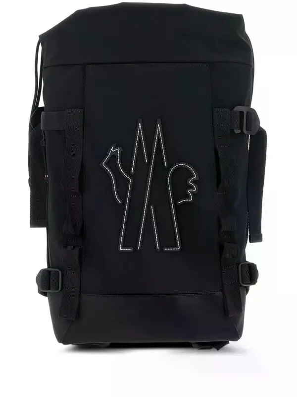 Moncler Logo-embroidered Backpack - Black