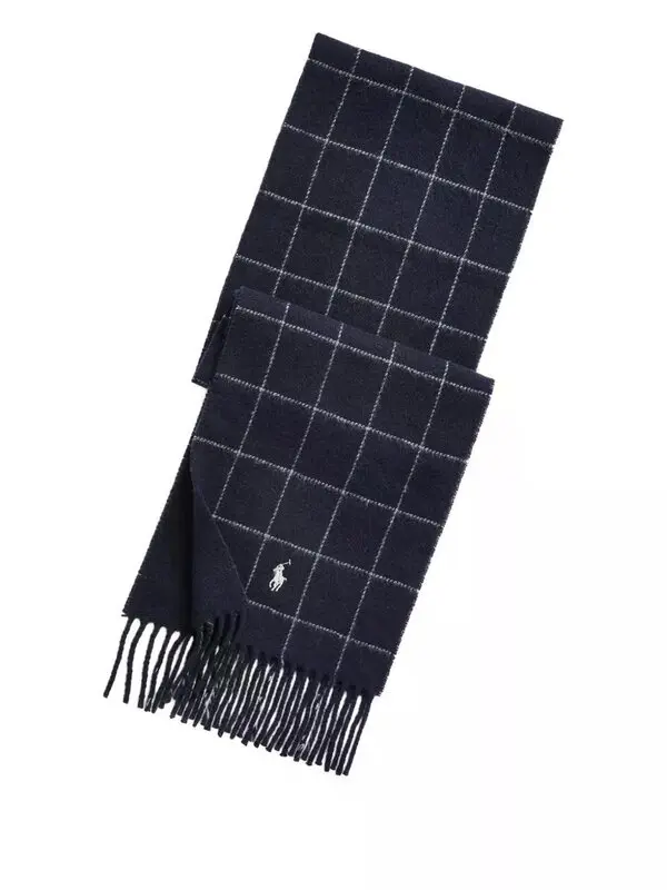 Polo Ralph Lauren Check Embroidered Scarf - Blue
