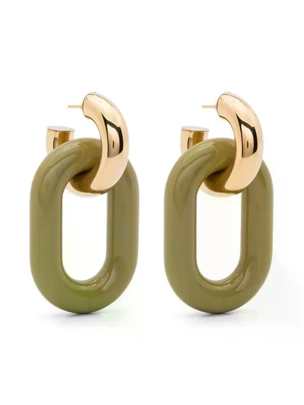 Marni Chunky Chain-link Earrings - Green