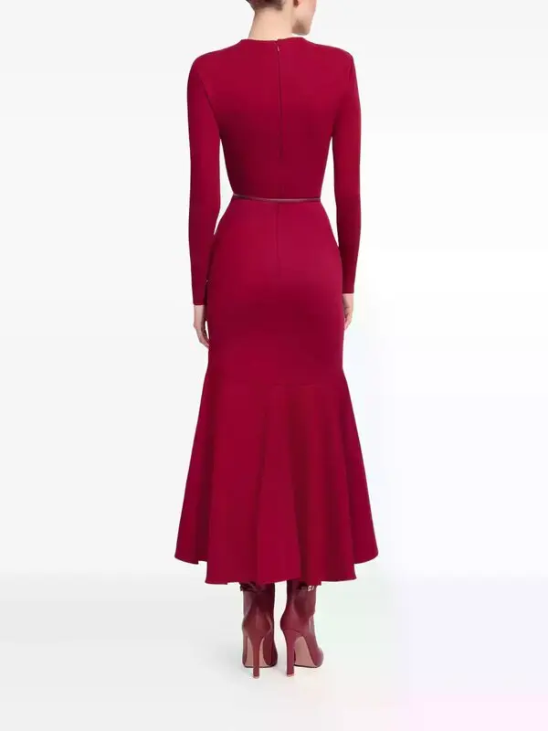 Elie Saab Ruffled Belted Midi Dress