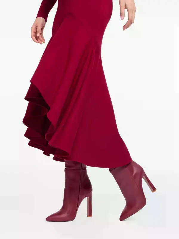 Elie Saab Ruffled Belted Midi Dress