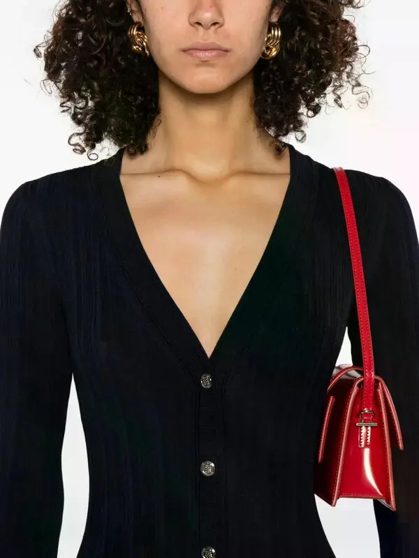 Sandro Contrasting Ruffles Knit Midi Dress