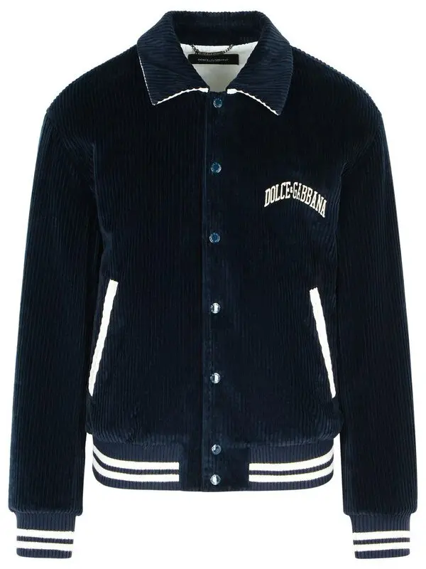 Dolce & Gabbana Cotton Bomber Jacket - Navy