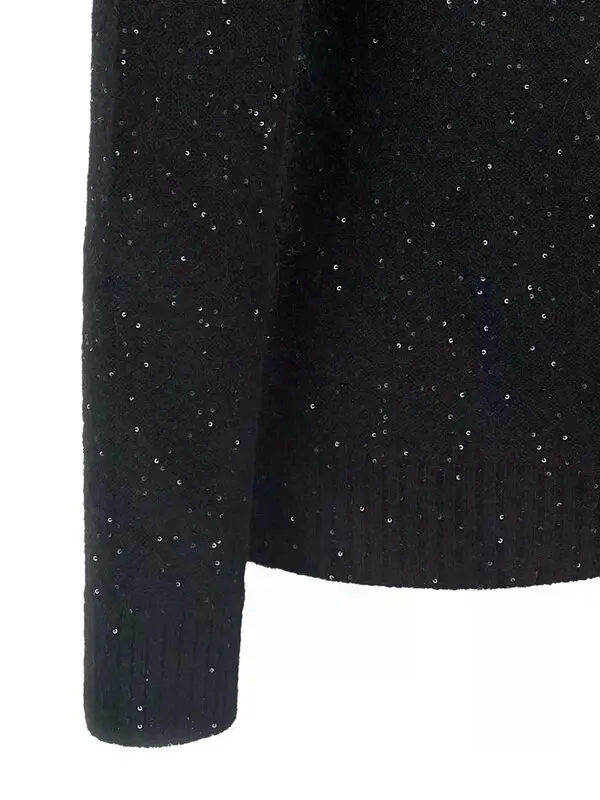 Fabiana Filippi Sequin Turtleneck Sweater - Black