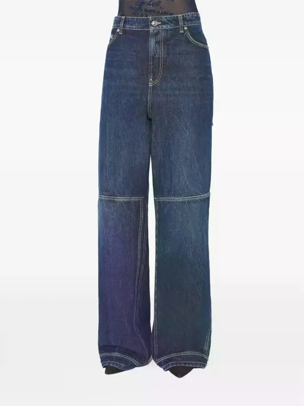 JEAN PAUL GAULTIER Cut-out Wide-leg Jeans - Blue
