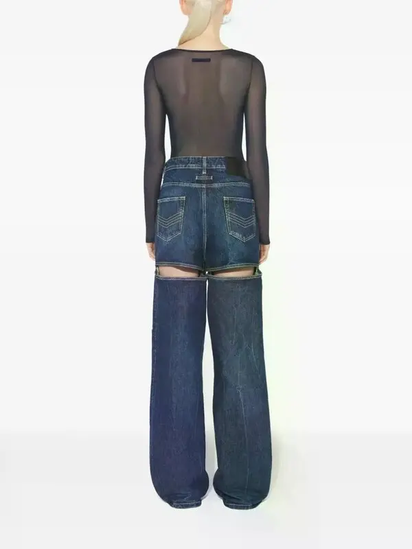 JEAN PAUL GAULTIER Cut-out Wide-leg Jeans - Blue