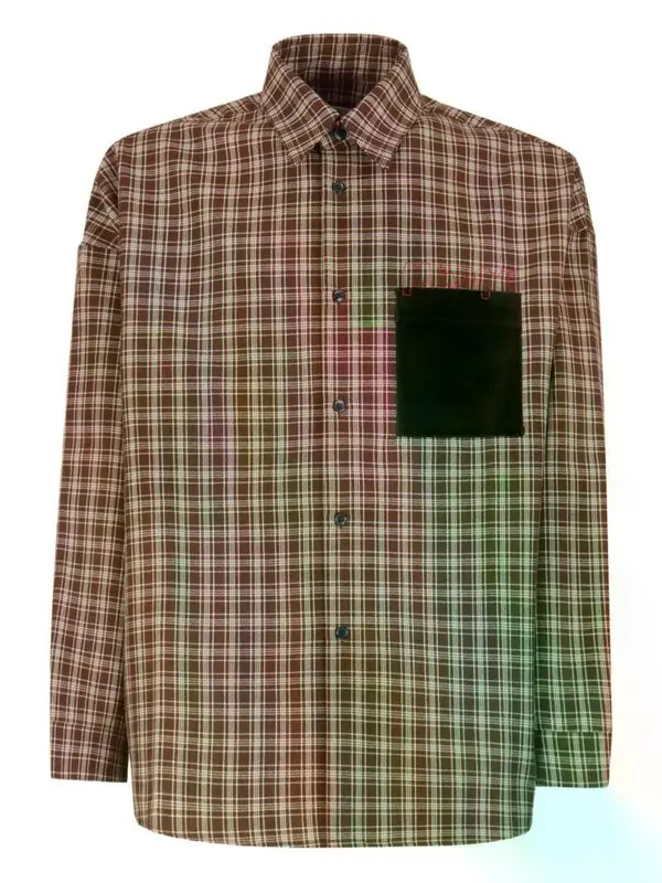 Marni Checked Velvet-pocket Shirt