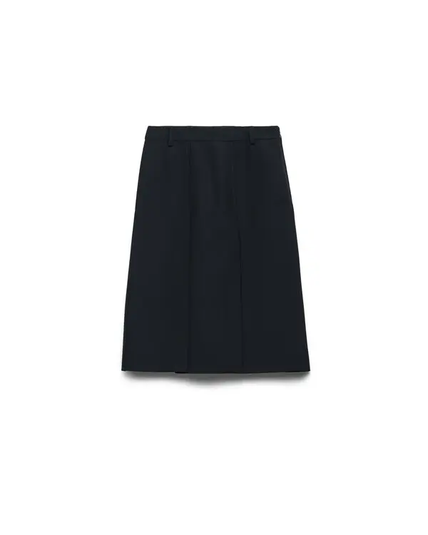Prada Wool Hopsack Skirt - Blue