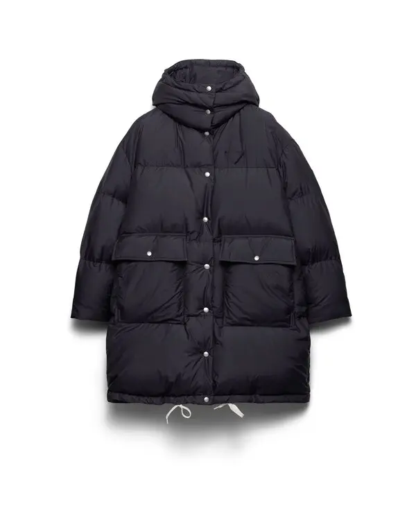Prada Soft Canvas Down Parka - Blue